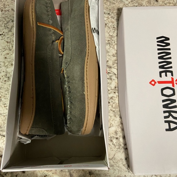 Minnie Tonka | Shoes | Minnie Tonka Sheep Skin Hard Sole Moc Grey ...